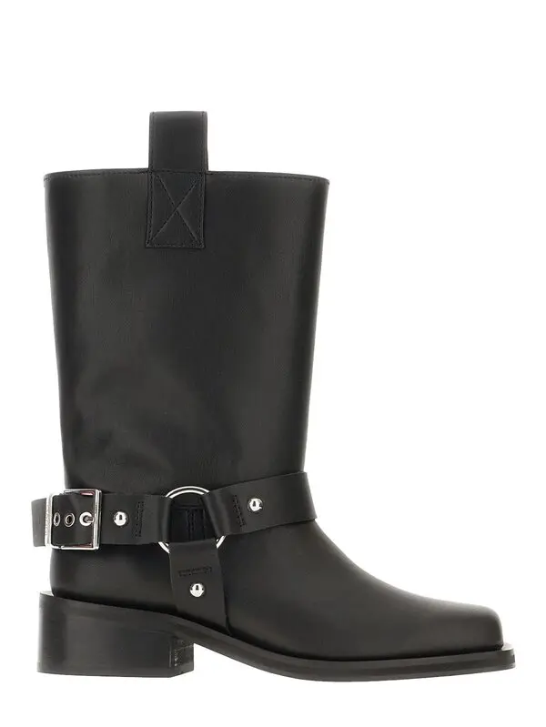 GANNI Mid Calf Buckled Boots - Multicolor
