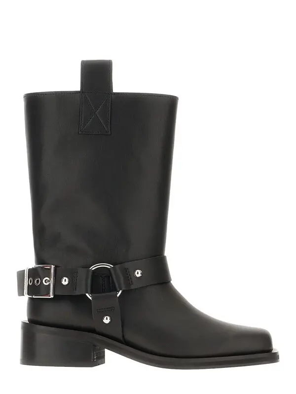 GANNI Mid Calf Buckled Boots - Multicolor