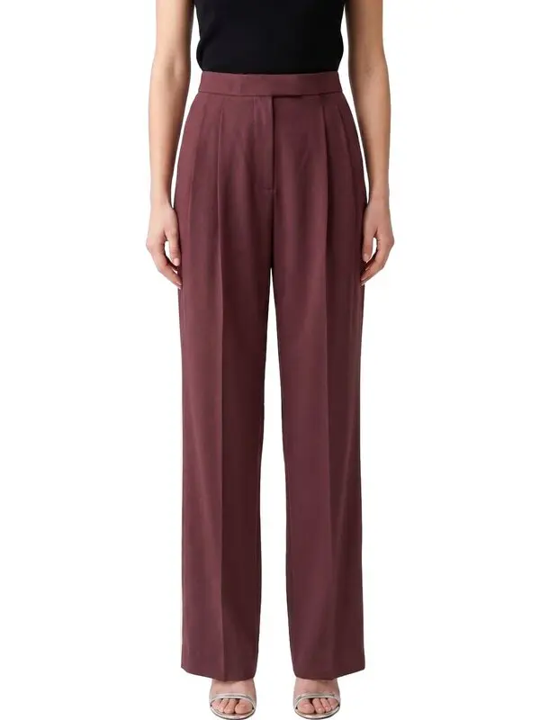 Saint Laurent Silk Tailored Trousers - Red