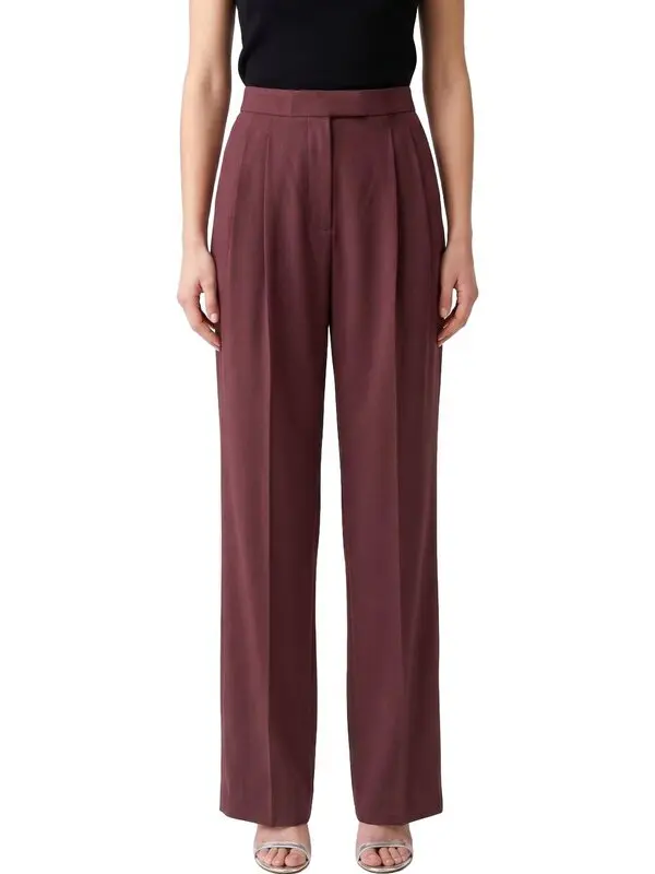 Saint Laurent Silk Tailored Trousers - Red