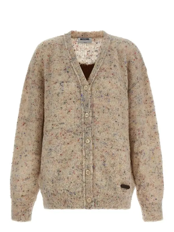 Moschino Teddy Bear Bouclé Cardigan - Cream