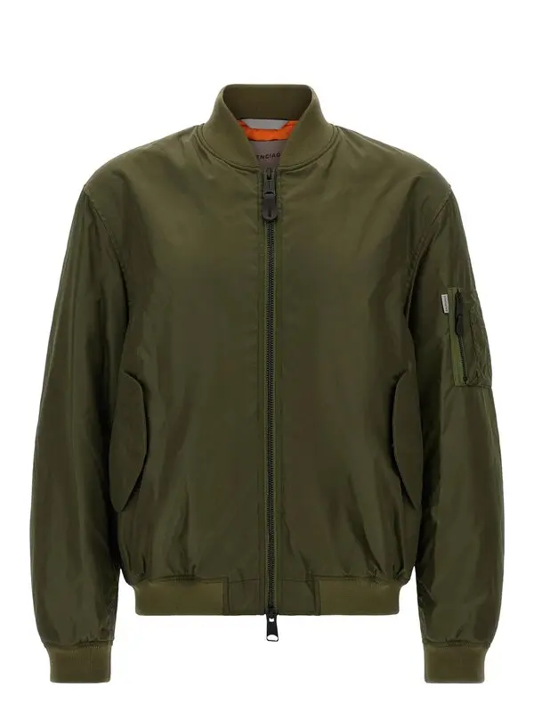 Balenciaga Technical Fabric Bomber Jacket - Green