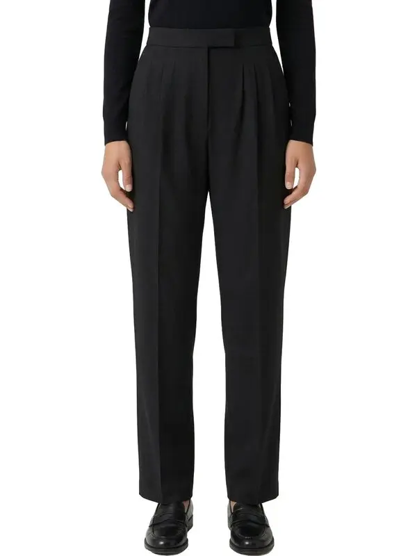 Saint Laurent Silk Tailored Trousers - Black