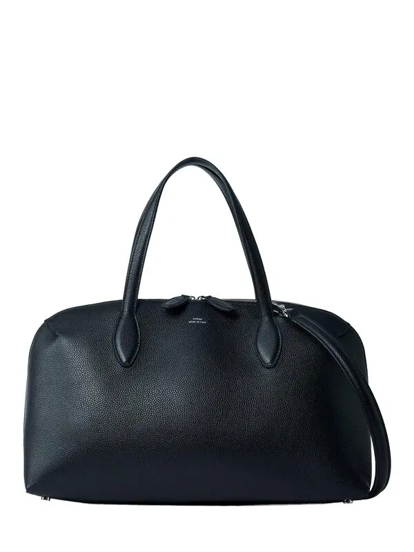 TOTEME Medium Leather Handbag - Black
