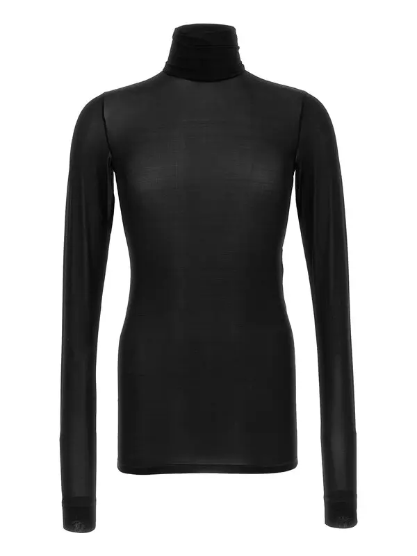 Saint Laurent Semi-transparent Turtleneck Sweater - Black