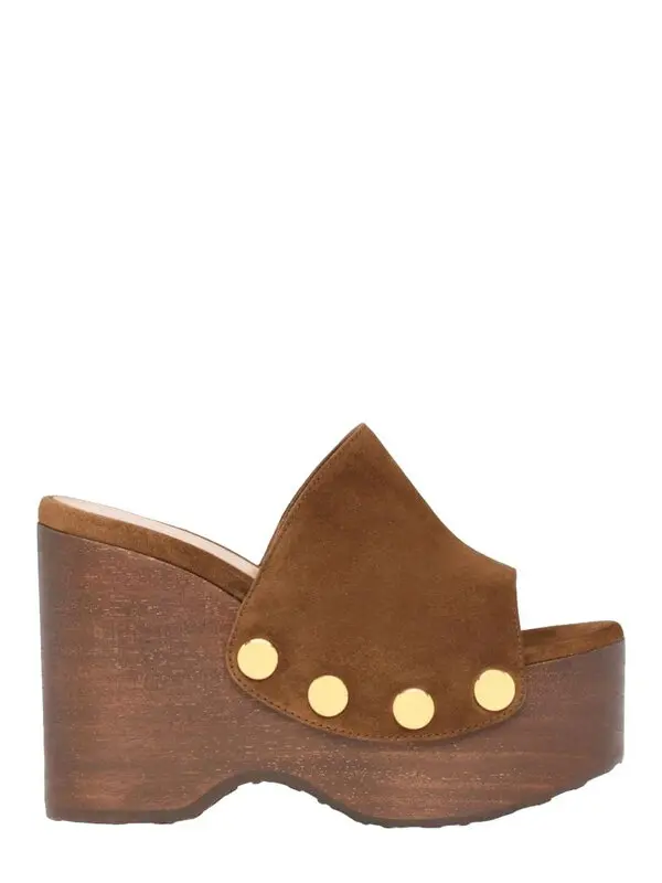 GIANVITO ROSSI Suede Leather Wedge Sandals - Multicolor