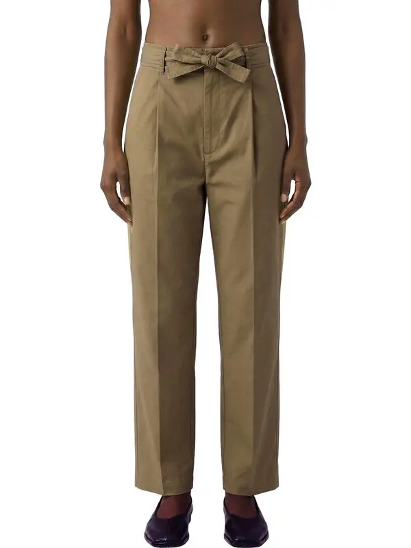 Saint Laurent Cotton Straight Trousers - Brown