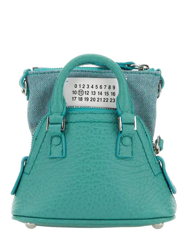 MAISON MARGIELA Leather And Fabric 5ac Classique Baby Handbag - Green