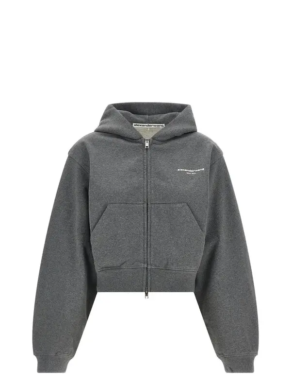 Alexander Wang Zip-up Hoodie Sweatshirt - Gray