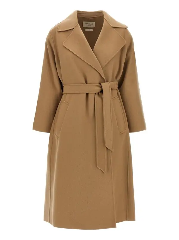 Max Mara Operoso Virgin Wool Blend Dressing Gown Coat - Cream