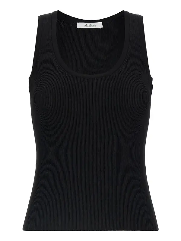 Max Mara Editta Ribbed Top - Black