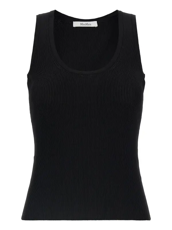 Max Mara Editta Ribbed Top - Black