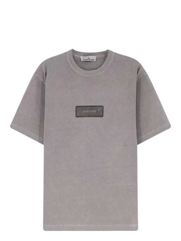 Stone Island Cotton T-shirt With Logo Detail - Gray