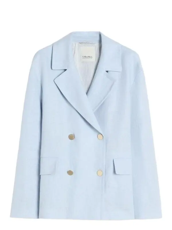 Max Mara Linen Double-breasted Jacket - Multicolor