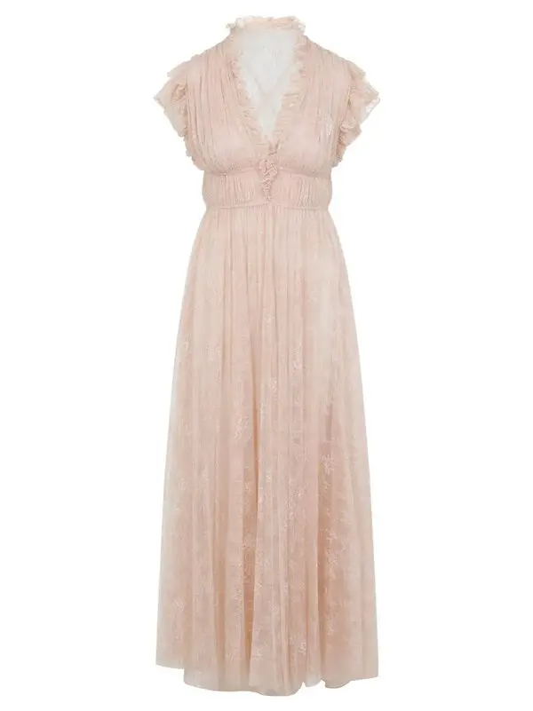 Alberta Ferretti Lace Long Dress - Multicolor