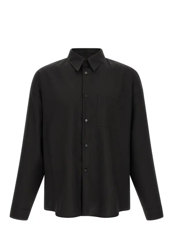 Marni Wool Shirt With Pocket - Black