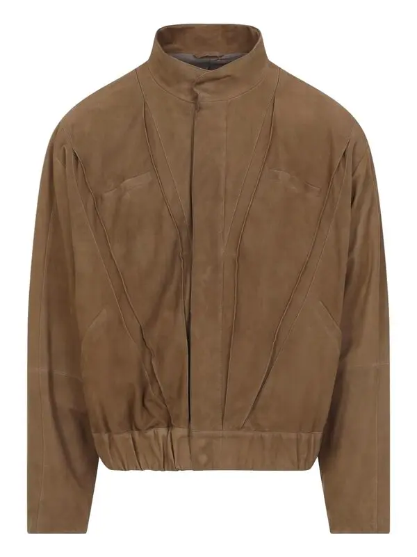 Giorgio Armani Lamb Leather Blouson Jacket - Brown