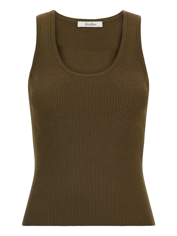 Max Mara Editta Ribbed Knit Tank Top - Green