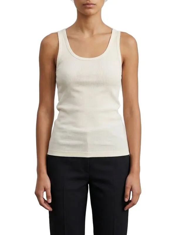 Saint Laurent Cotton Blend Tank Top - White