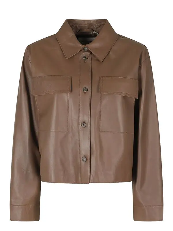 Max Mara Lamb Skin Jacket - Brown