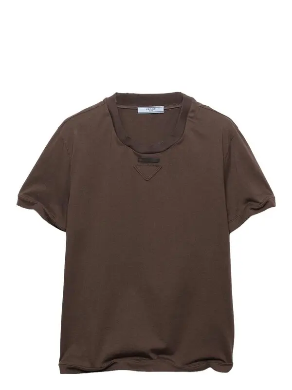 Prada Minimal Cotton T-shirt - Brown