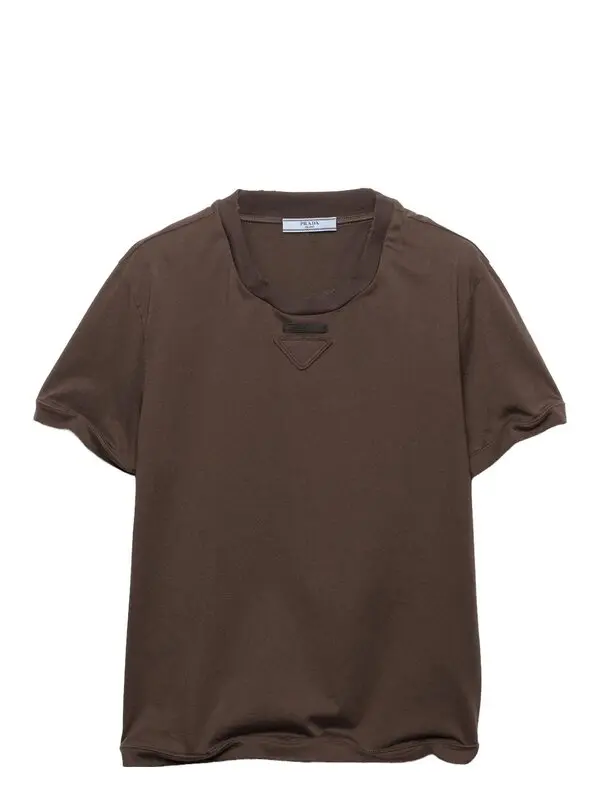 Prada Minimal Cotton T-shirt - Brown