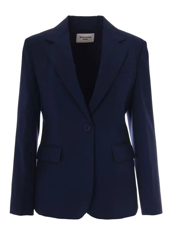 Max Mara Single Breasted Tailored Jacket - Blue