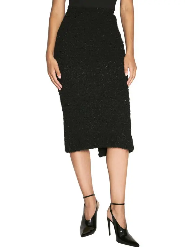Balenciaga Boucle Midi Skirt - Black