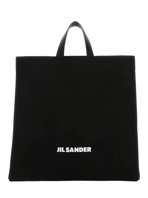 JIL SANDER Canvas Shopping Bag - Black