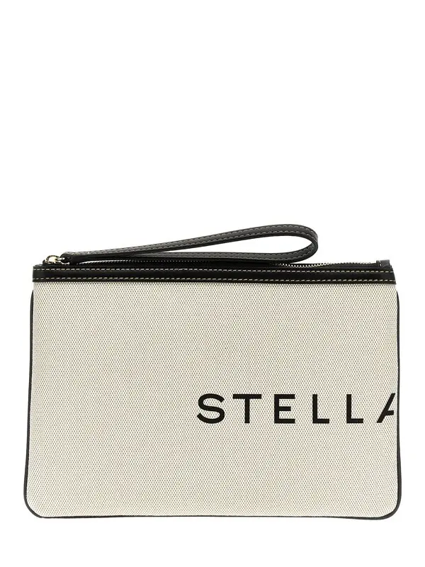 Stella McCartney Logo Clutch Bag - Cream