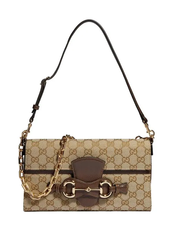 Gucci Ristretto Gg Fabric Shoulder Bag - Brown