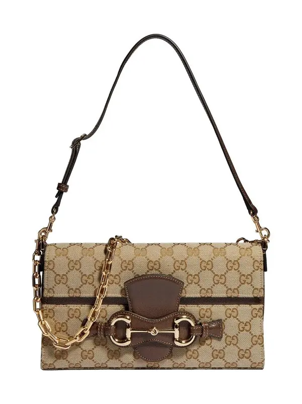 Gucci Gg Fabric Shoulder Bag - Brown