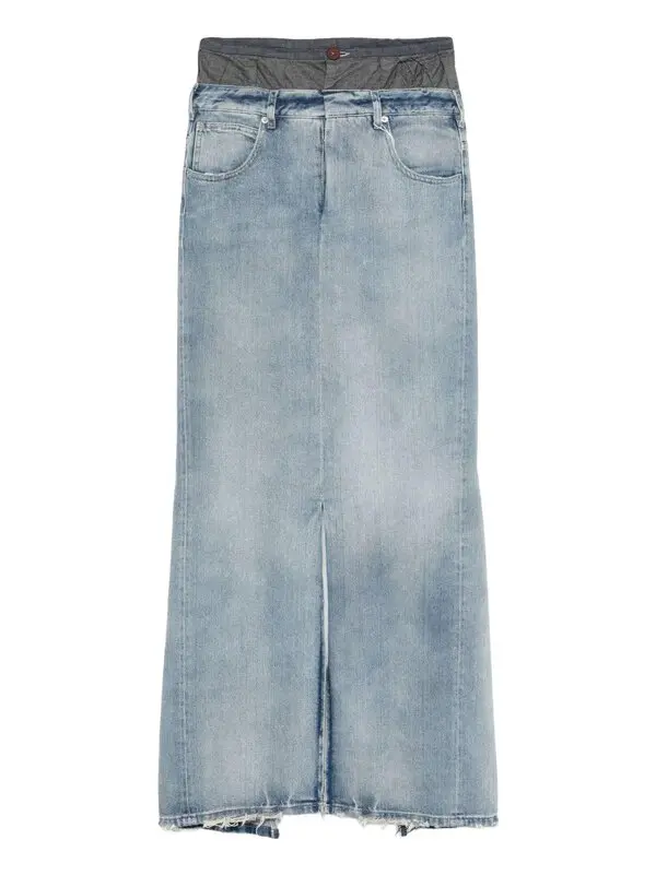 MAISON MARGIELA Denim Cotton Maxi Skirt - Multicolor