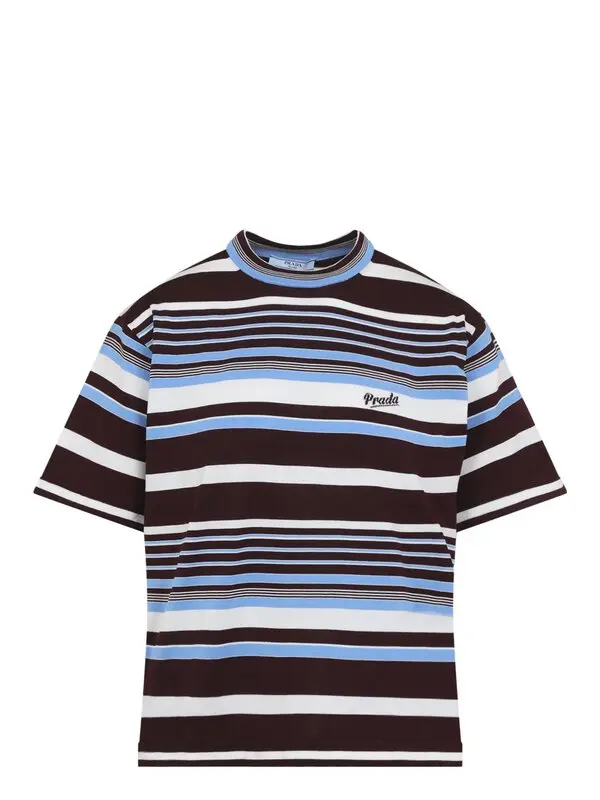 Prada Striped Cotton T-shirt - Multicolor