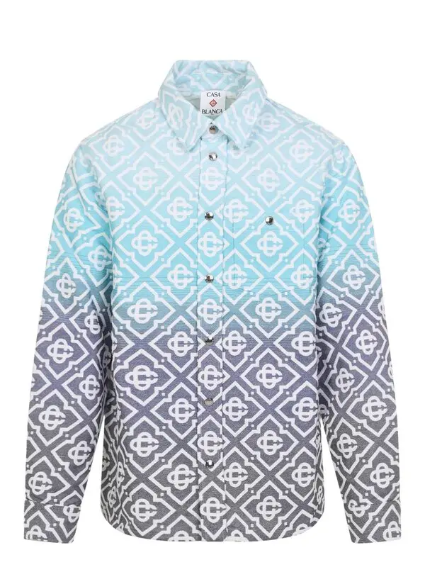 Casablanca Monogram Jacquard Cotton Blend Jacket - Blue