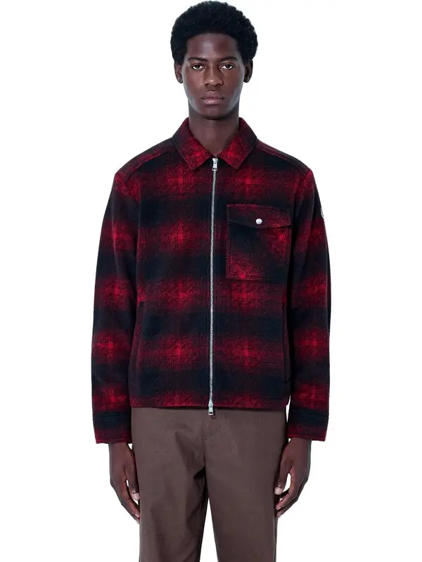 Moncler Checked Zip-front Jacket - Red