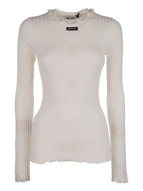 Miu Miu Ribbed Knit Pullover - Multicolor
