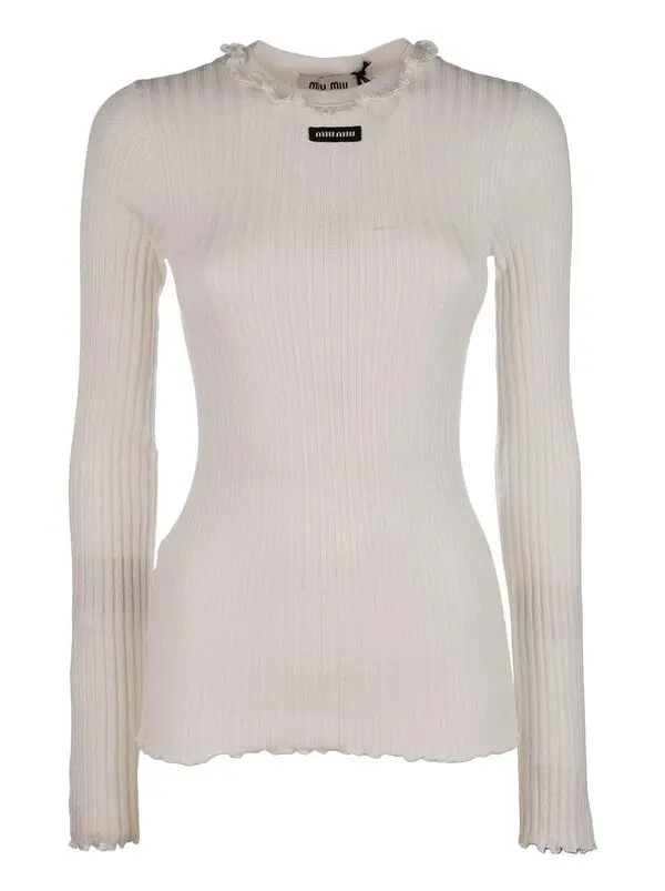 Miu Miu Ribbed Knit Pullover - Multicolor