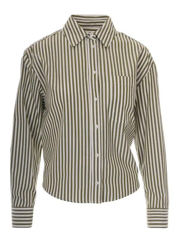 Max Mara Striped Cotton Shirt - Green