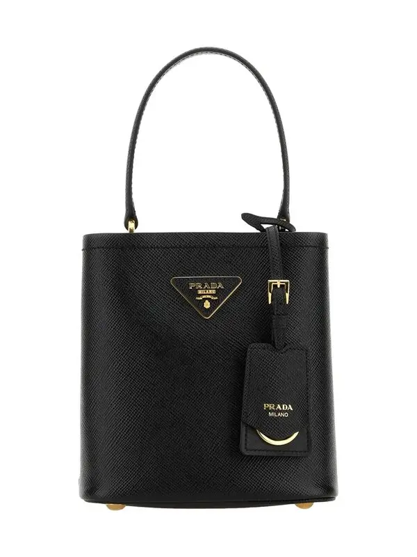 Prada Leather Small Panier Handbag - Black