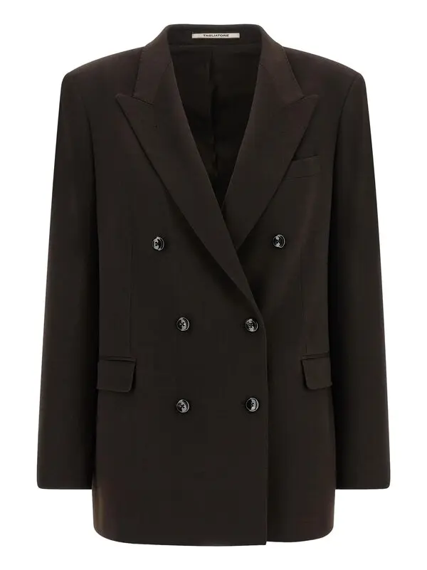 Tagliatore Jasmine Double-breasted Cashmere Blazer - Brown