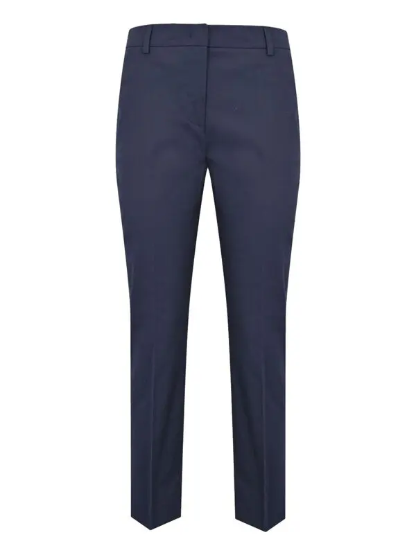 Max Mara Cecco Cropped Cotton Gabardine Trousers - Blue