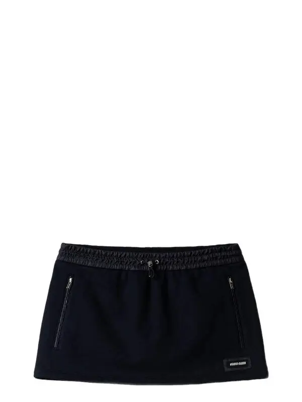 Miu Miu Cotton Fleece Miniskirt - Blue