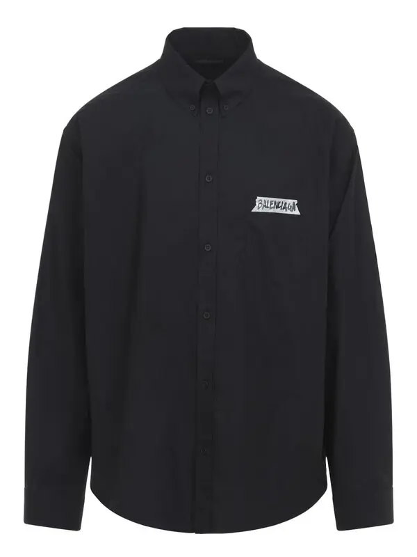 Balenciaga Ls Large Fit Shirt - Black