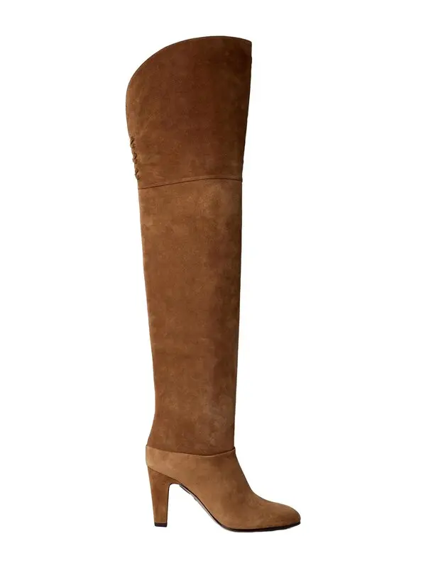 Chloé Eve Thigh-high Suede Boots - Brown