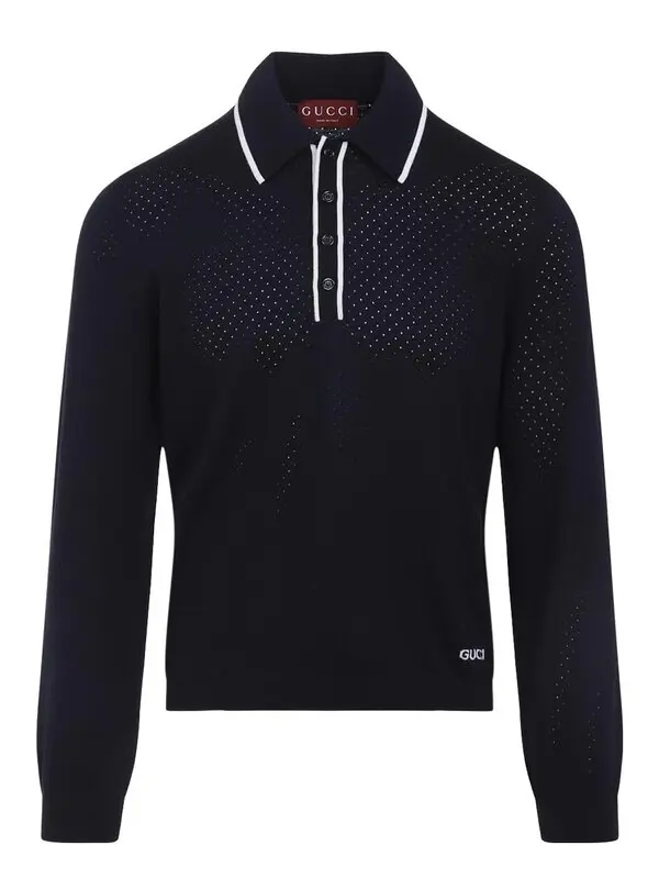Gucci Long Sleeves Polo - Blue