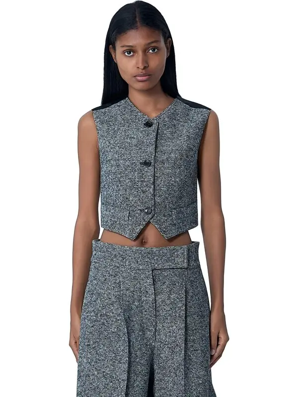 Max Mara Tailored Wool-and-silk Waistcoat - Gray