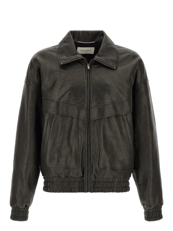 Saint Laurent Bubble Leather Jacket - Black