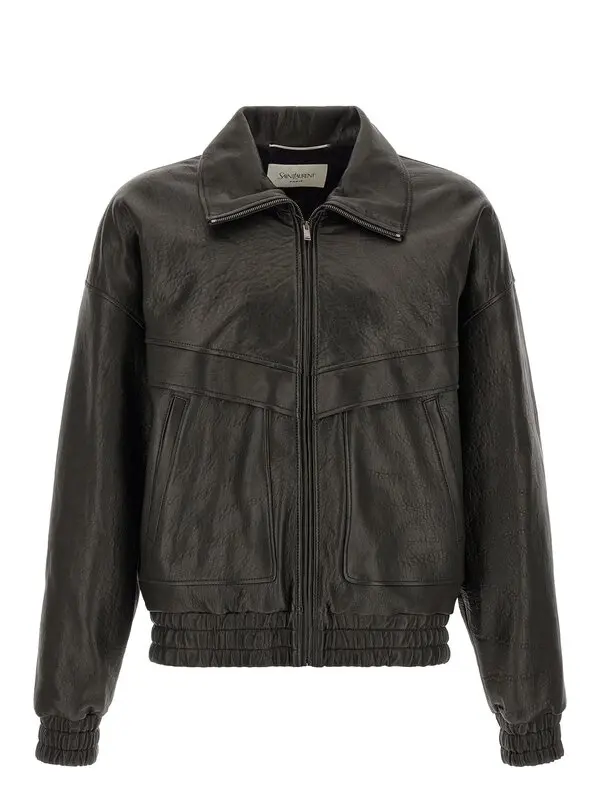 Saint Laurent Bubble Leather Jacket - Black
