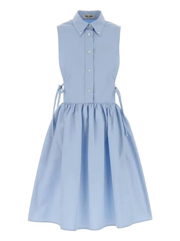 Miu Miu Light- Poplin Shirt Dress - Blue